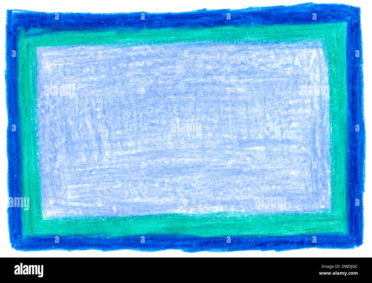 Isolated thick blue rectangular crayon color frame Stock Photo - Alamy