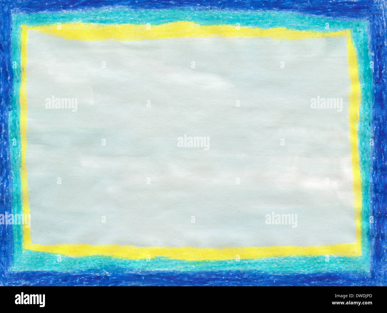 Hand drawn empty frame in crayon and watercolor Stock Photo - Alamy