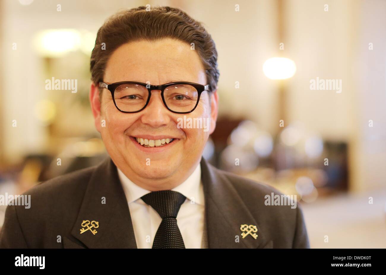 Hamburg, Germany. 05th Mar, 2014. Concierge Dirk Bossmann poses in the ...