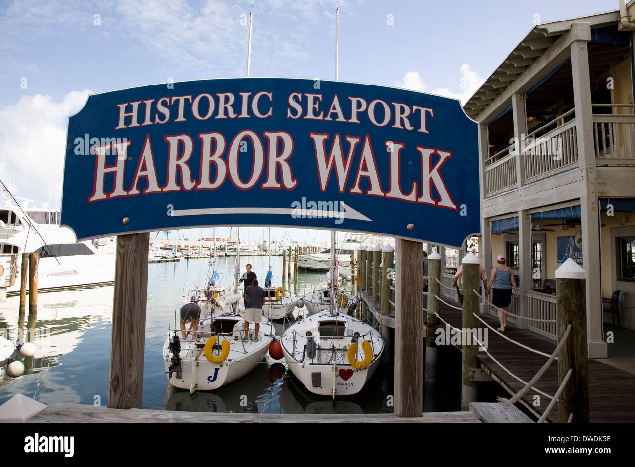 The Harbor Walk leads through the recently restored Historic Seaport ...