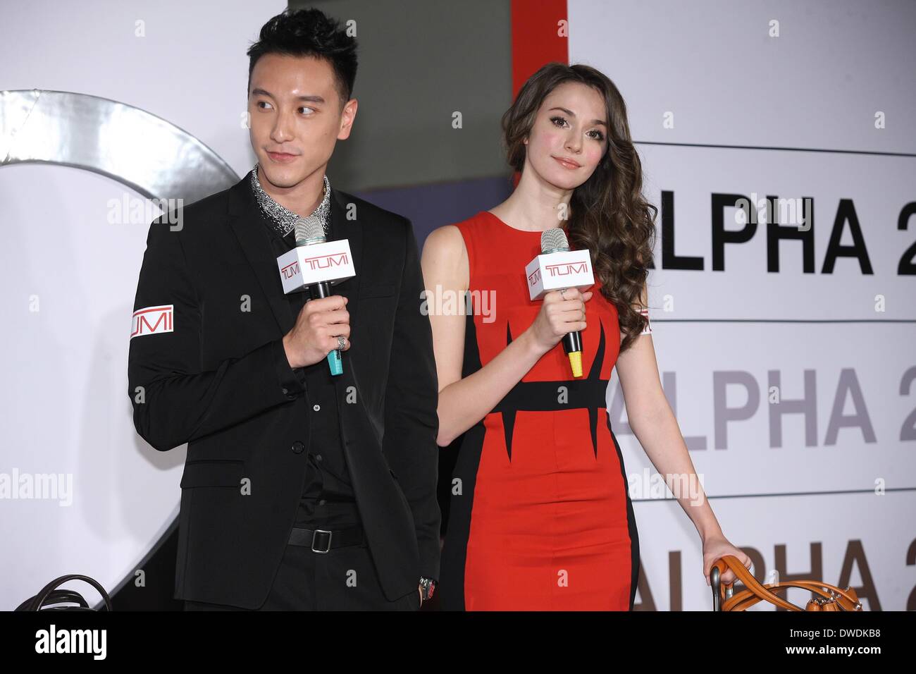 Taipei, China. 4th Mar, 2014. Larisa Bakurova and Sunny Wang attend ...
