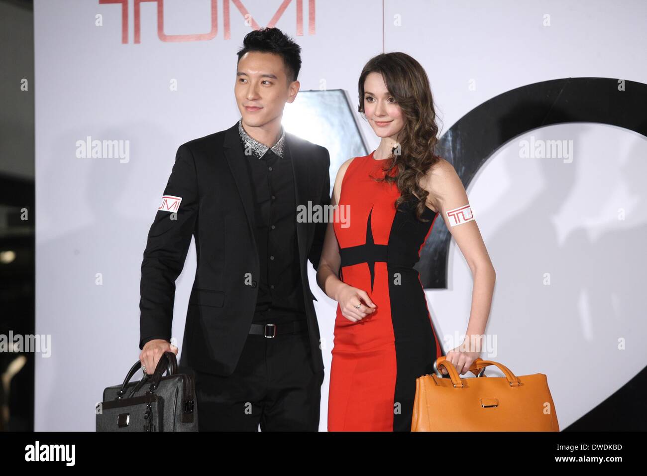 Taipei, China. 4th Mar, 2014. Larisa Bakurova and Sunny Wang attend ...
