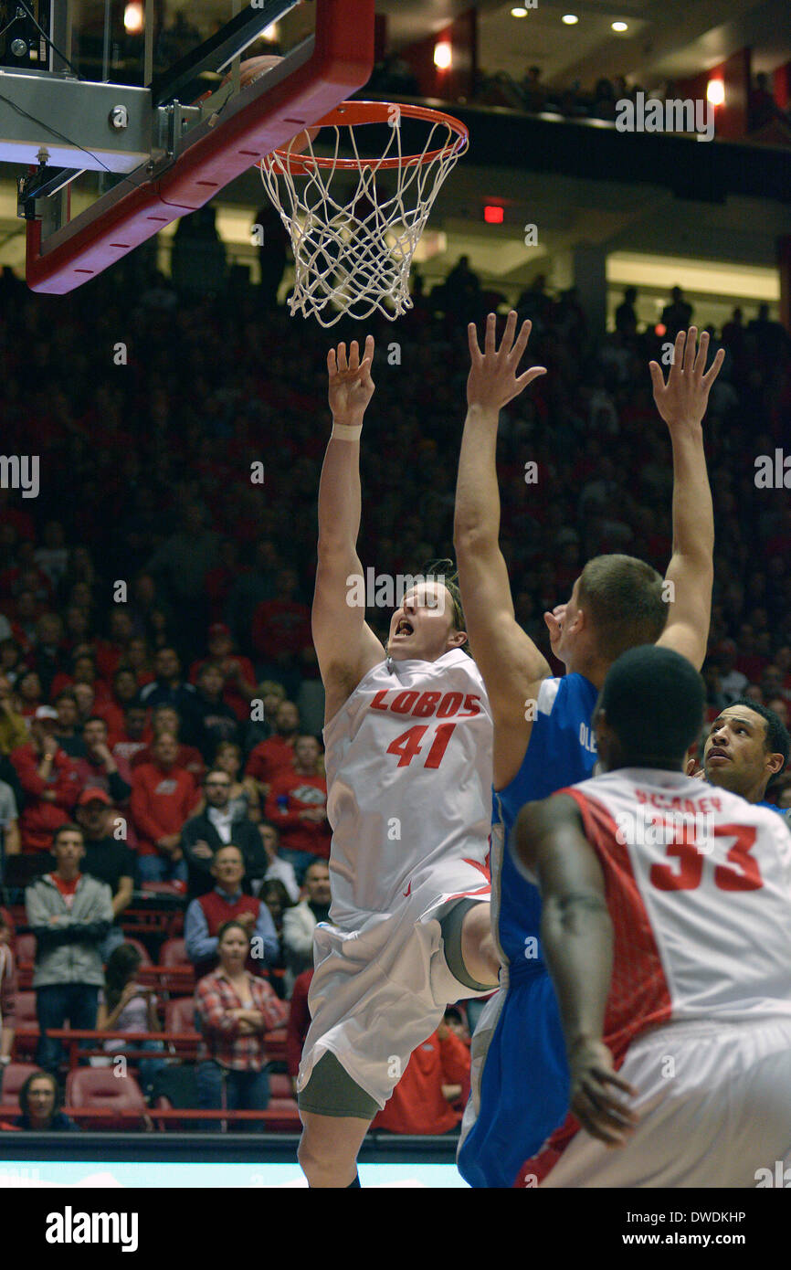Mar 5, 2014: New Mexico Lobos forward Cameron Bairstow #41 in action ...