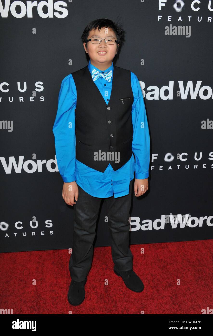 Los Angeles, CA, USA. 5th Mar, 2014. Matthew Zhang at arrivals for BAD ...