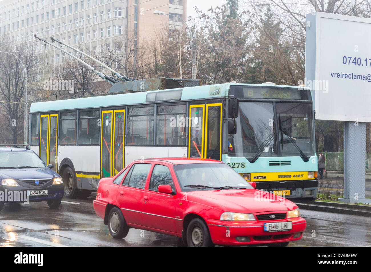 Trolley bus in Bucharest, Romania Stock Photo - Alamy