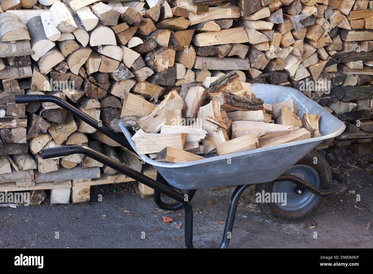Stack Firewood Wheelbarrow High Resolution Stock Photography and Images ...