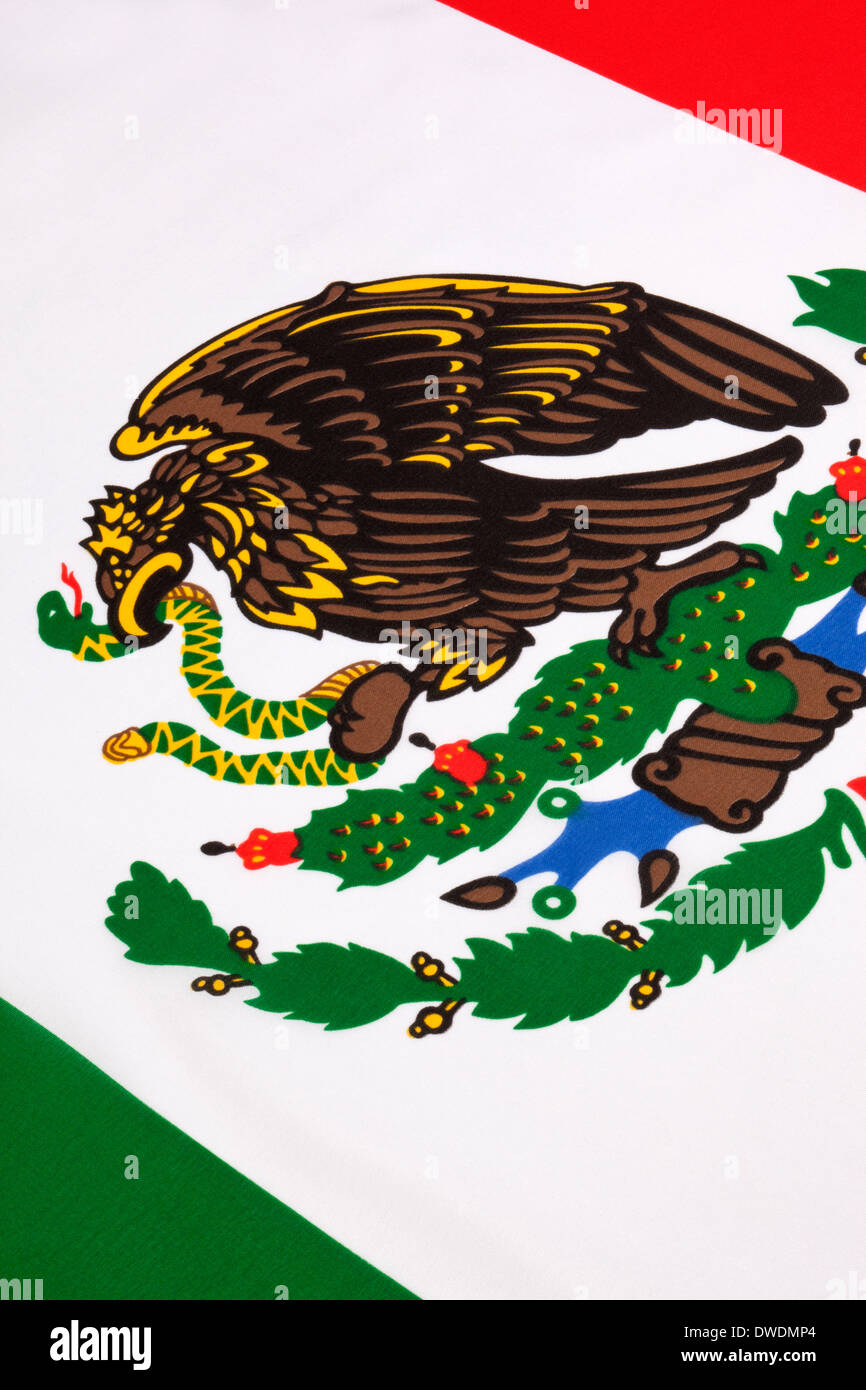 Detail of the insignia of the flag of Mexico Stock Photo - Alamy
