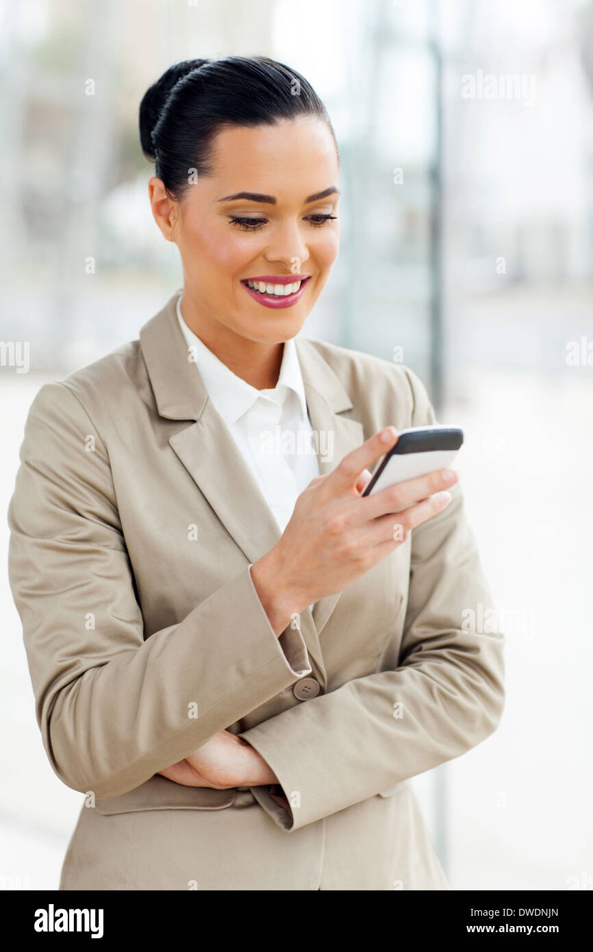 beautiful young career woman using cell phone Stock Photo - Alamy