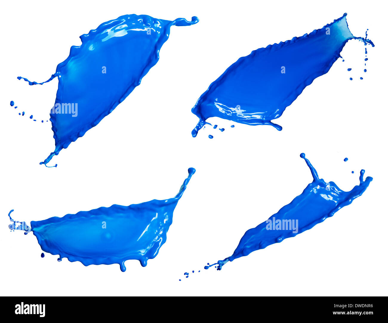 blue liquid splash collection isolated on white background Stock Photo ...