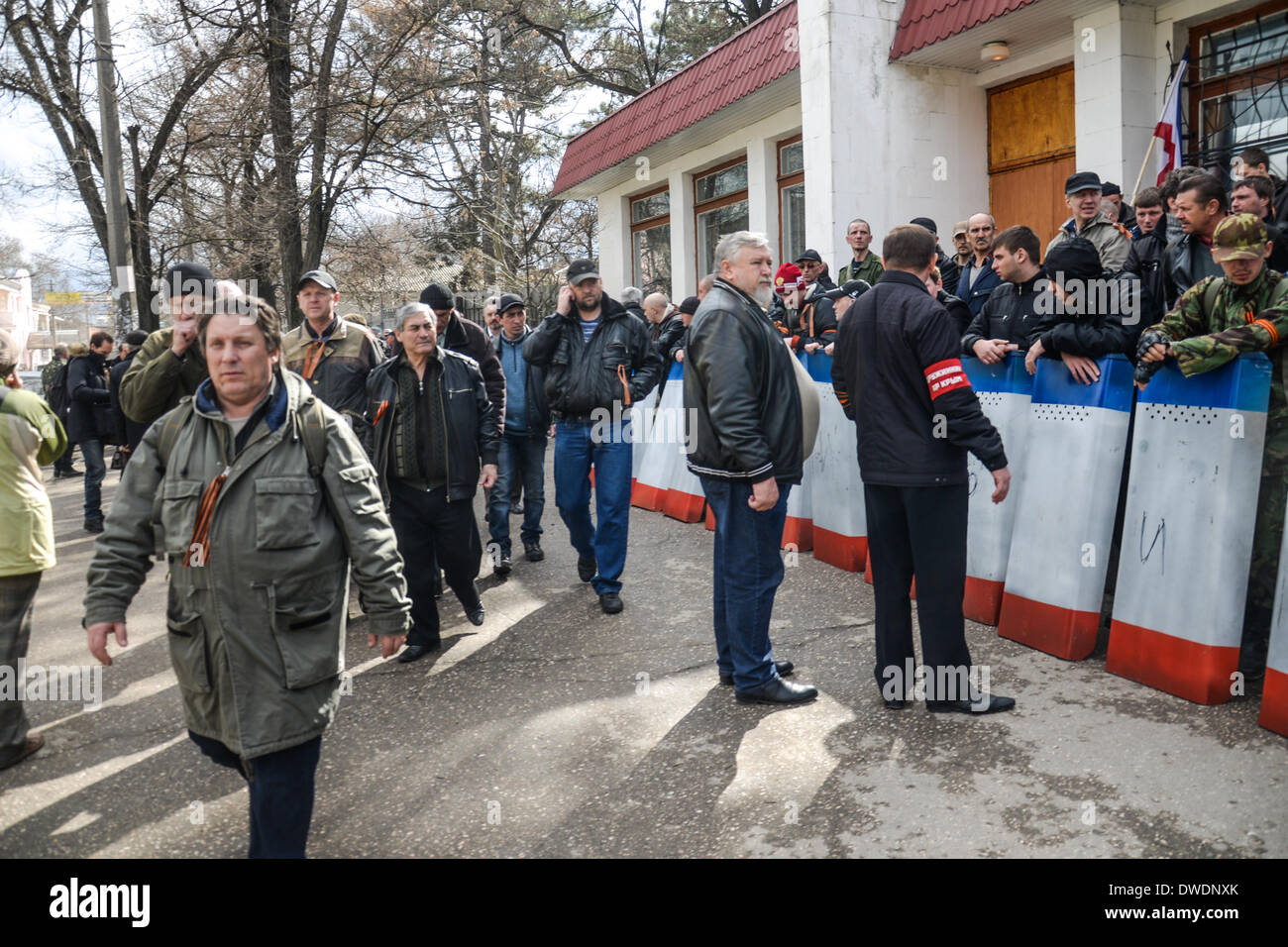 Simferopol, Crimea, Ukraine – 5th March 2014: In Crimea armed men with ...