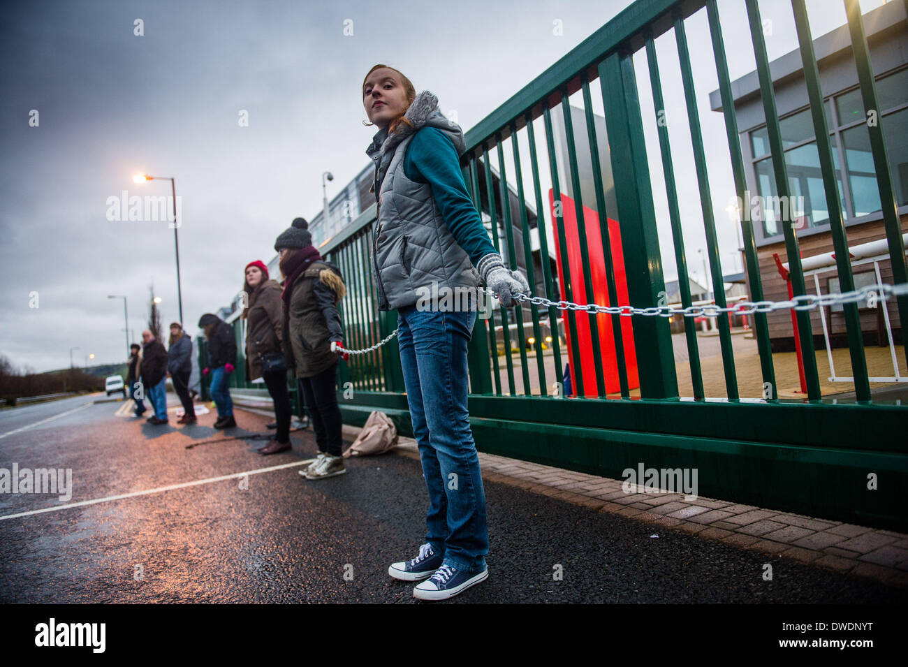 Aberystwyth Wales Uk, Thursday 6 March 2014 Members of ‘Cymdeithas yr ...