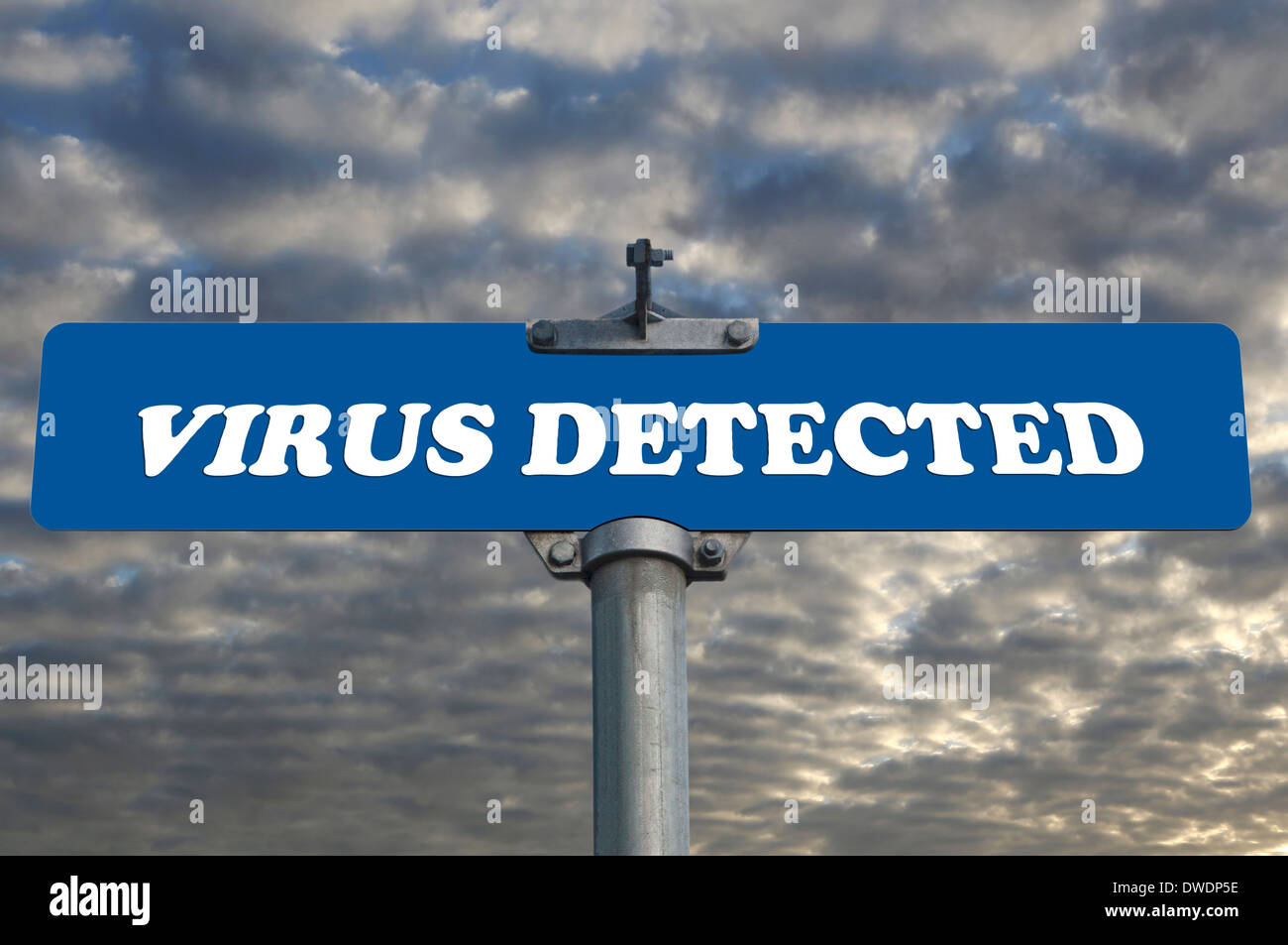 Virus detected road sign Stock Photo - Alamy