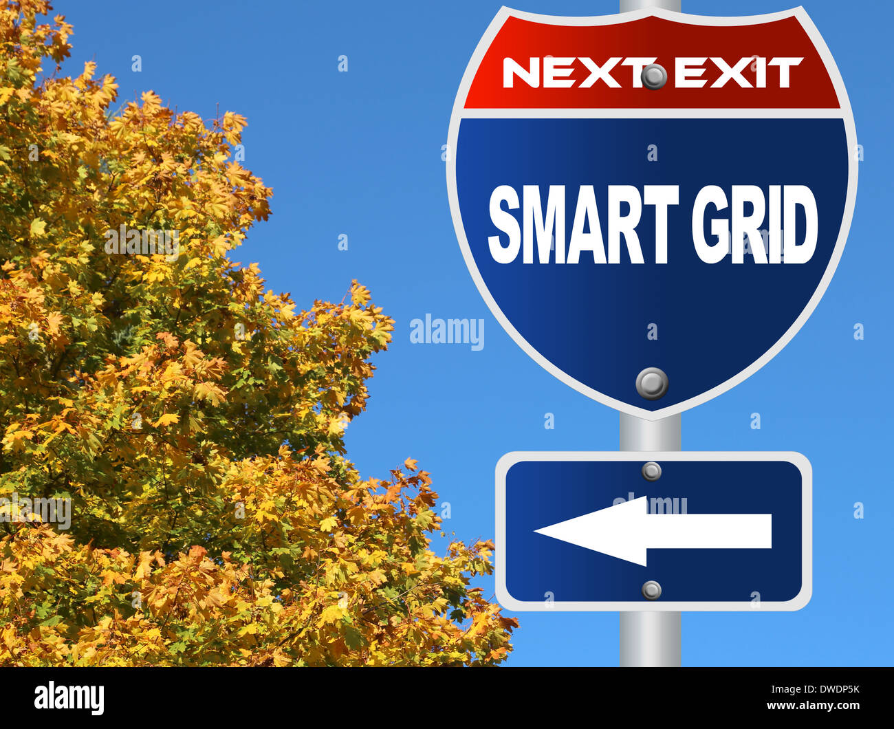 Smart grid road sign Stock Photo - Alamy
