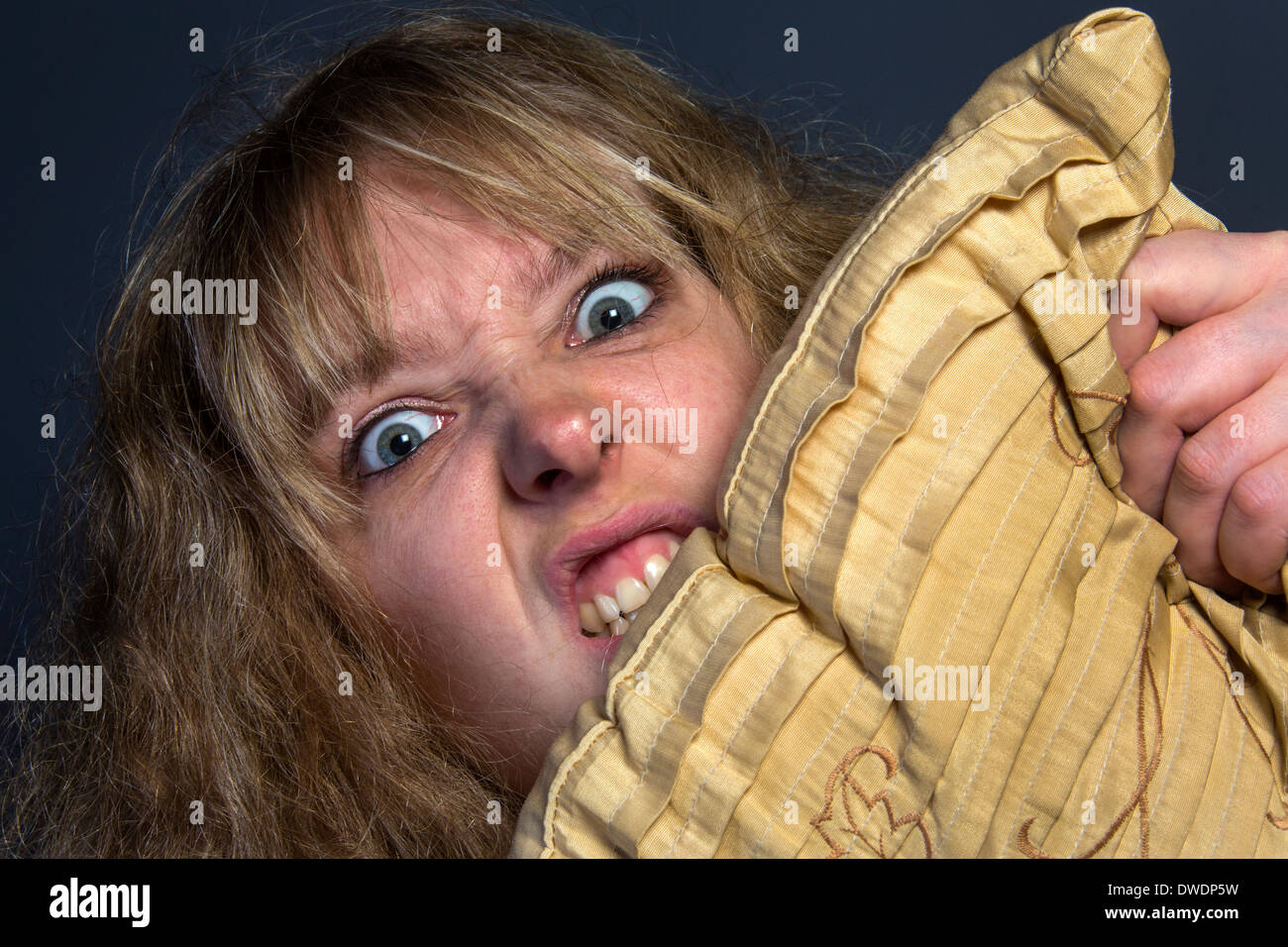 Eyes woman female psychosis gaga sociopath hi-res stock photography and ...