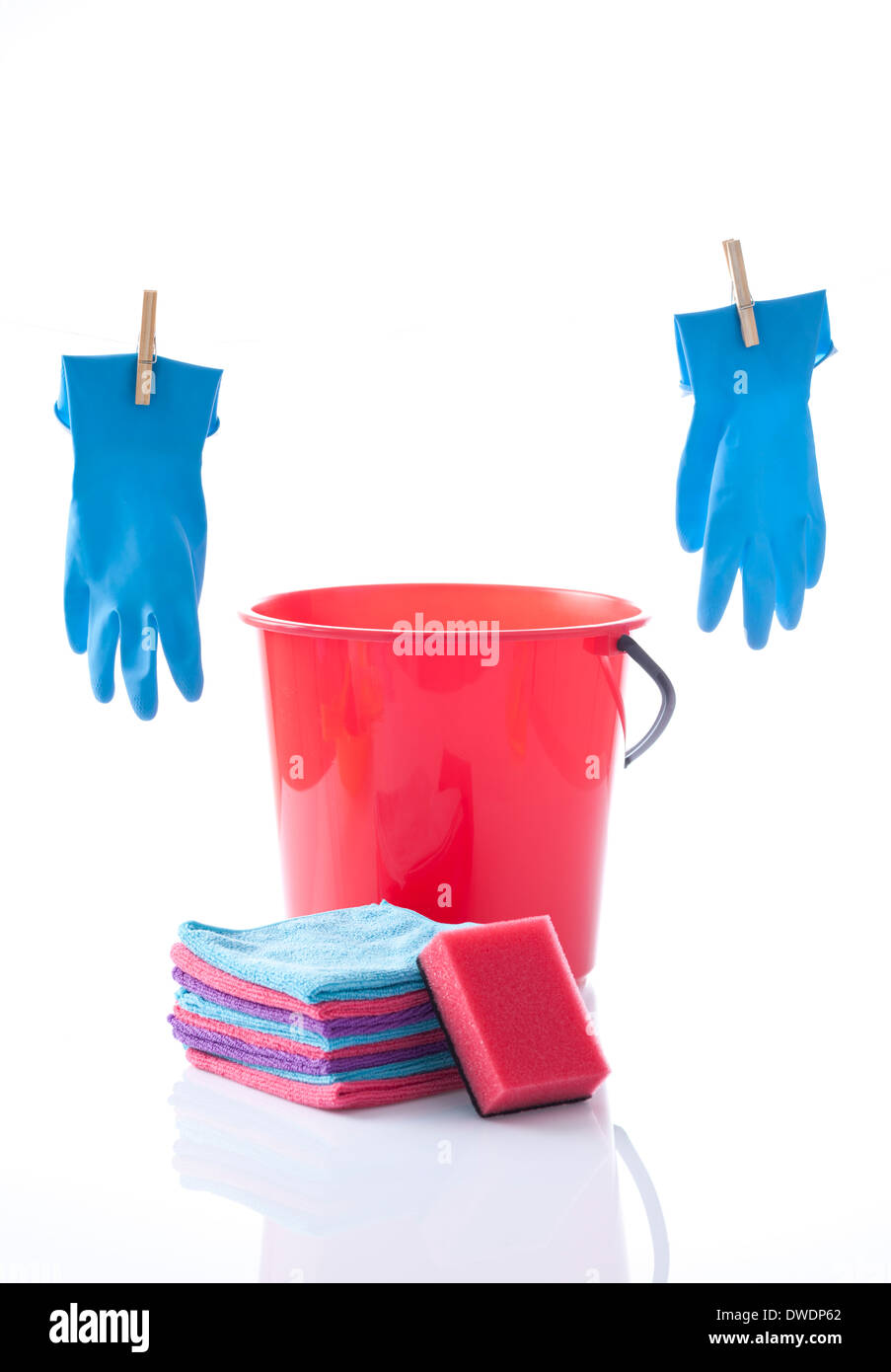 cleaning items for housekeeping Stock Photo - Alamy