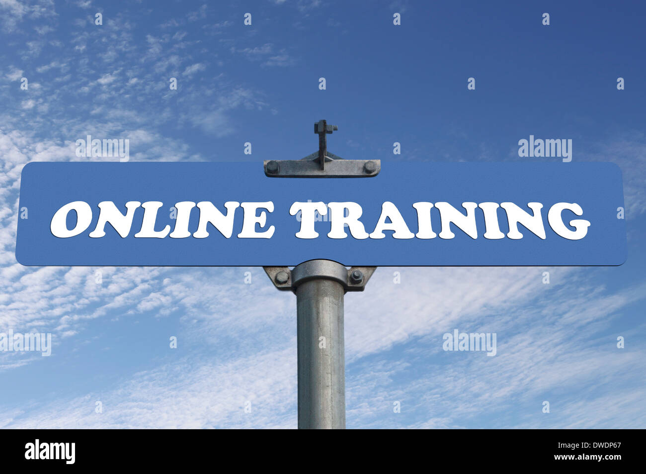 Online training road sign Stock Photo - Alamy