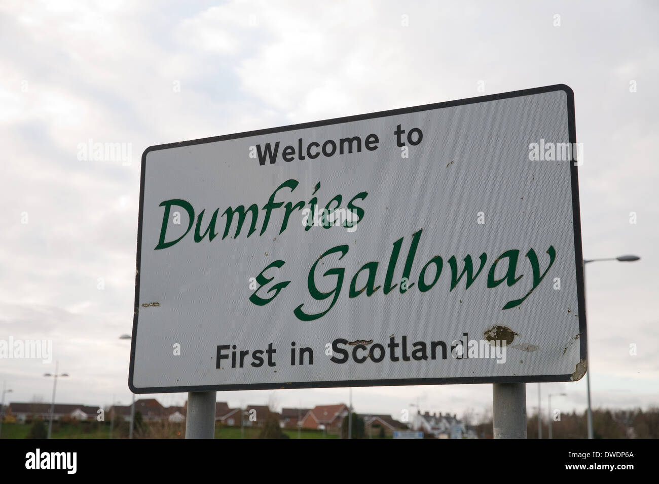 Welcome to Dumfries & Galloway sign Stock Photo - Alamy