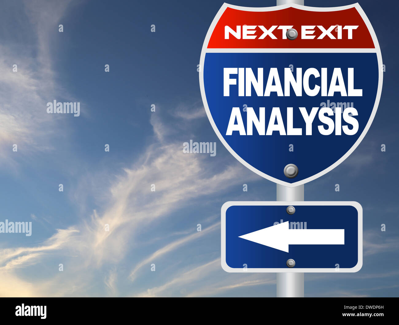 Financial analysis road sign Stock Photo - Alamy