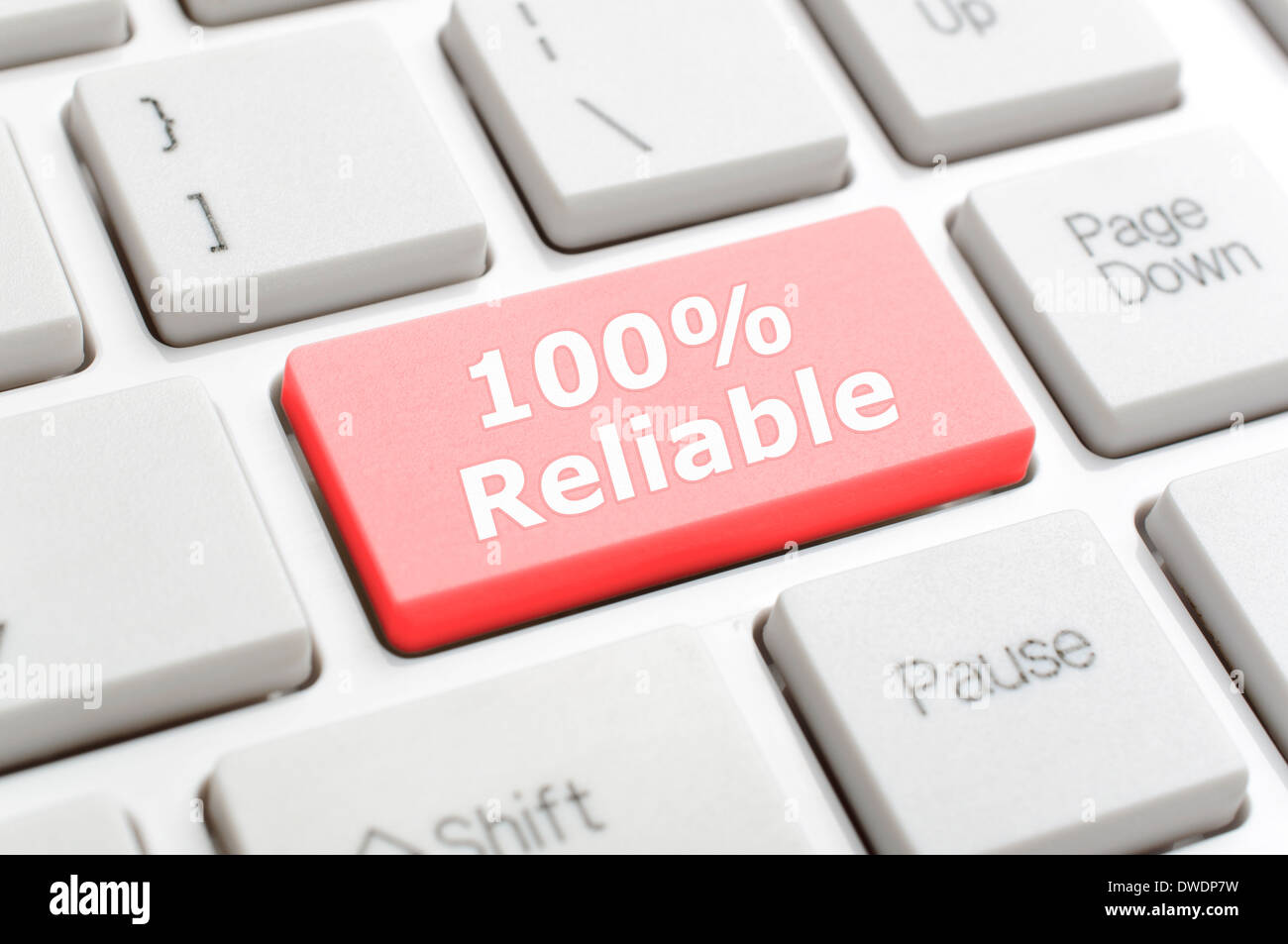 One hundred percent reliable on keyboard Stock Photo - Alamy