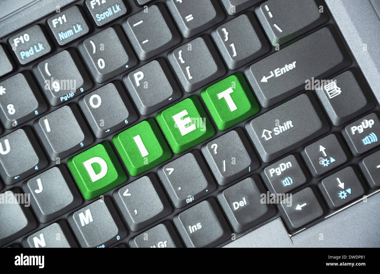 Green diet key on keyboard Stock Photo - Alamy
