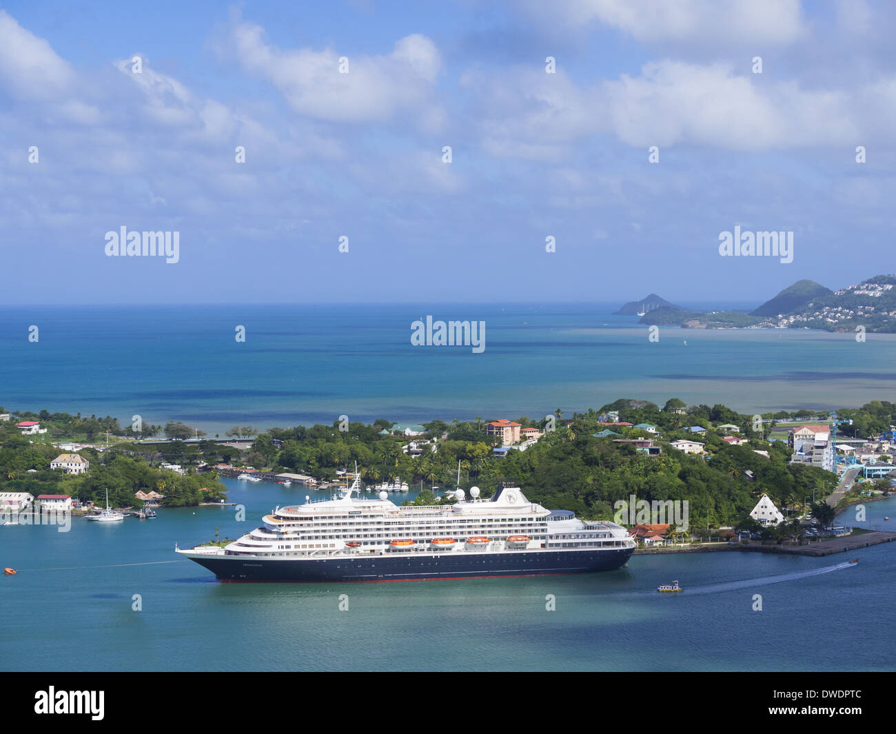 Caribbean, Lesser Antilles, Saint Lucia, Castries, cruise vessel ...