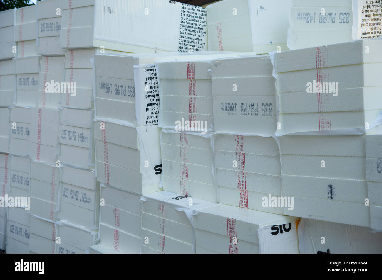 Polystyrene for insulation on a construction site Stock Photo - Alamy