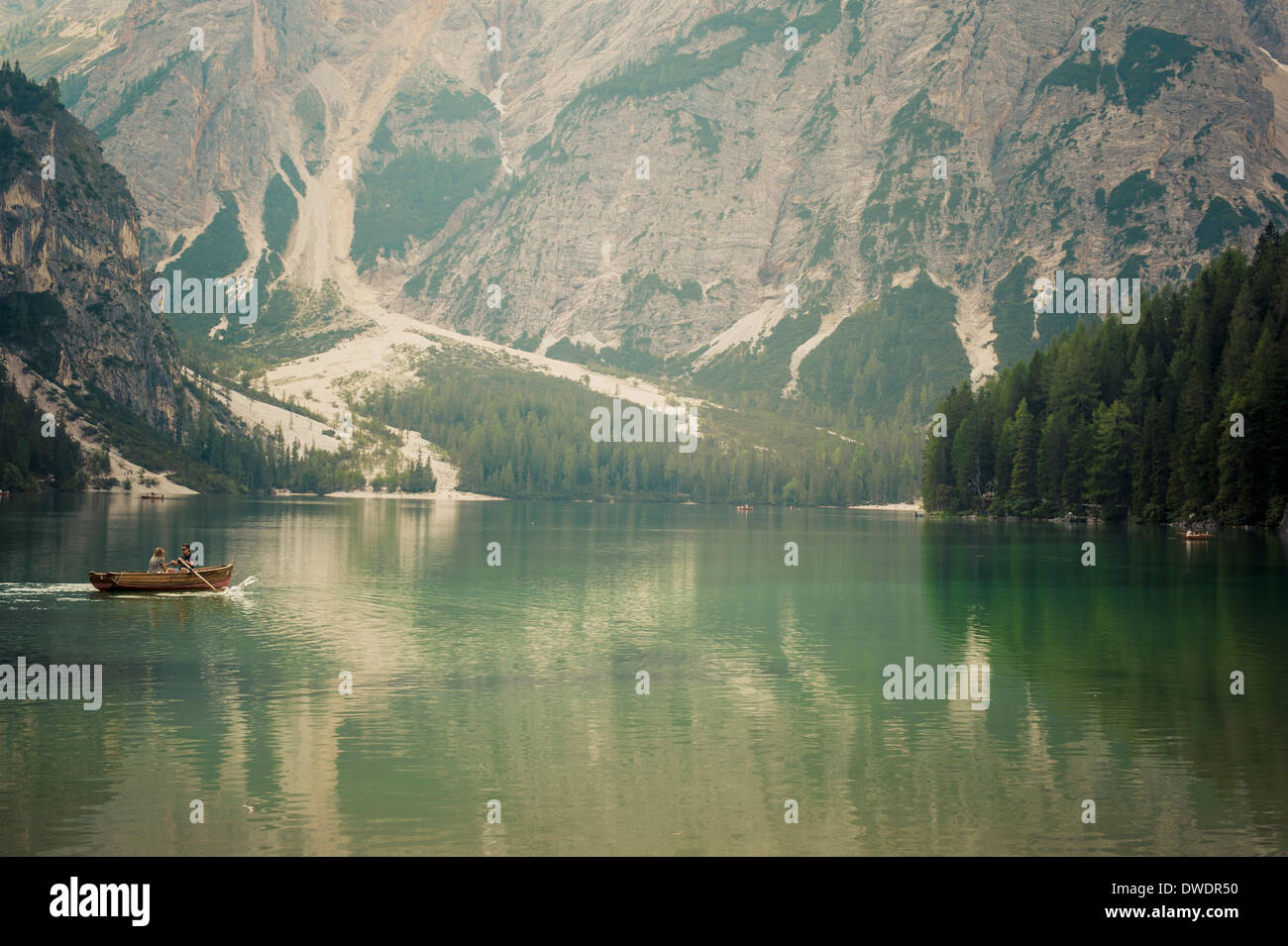 Italy, Trentino-Alto Adige, Alto Adige, Puster Valley, view of Lake ...