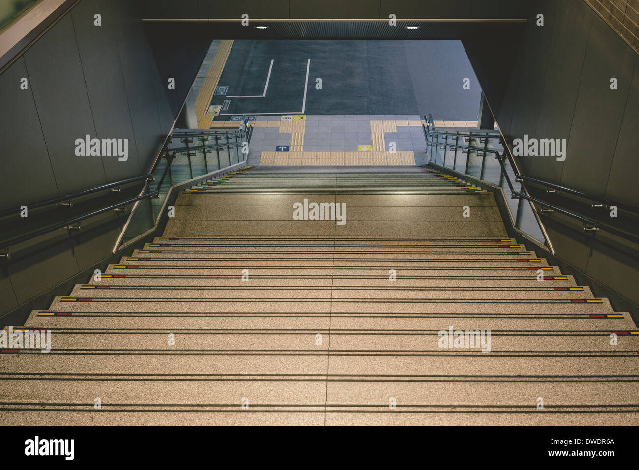 Japan, Osaka, staircase at railway station Stock Photo - Alamy