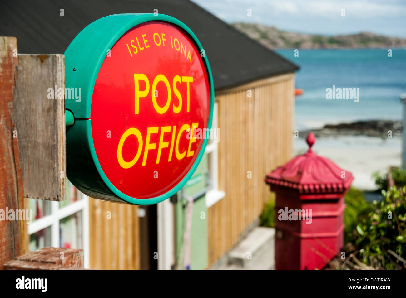 UK, Scotland, Inner Hebrides, Iona, sign of post office Stock Photo - Alamy