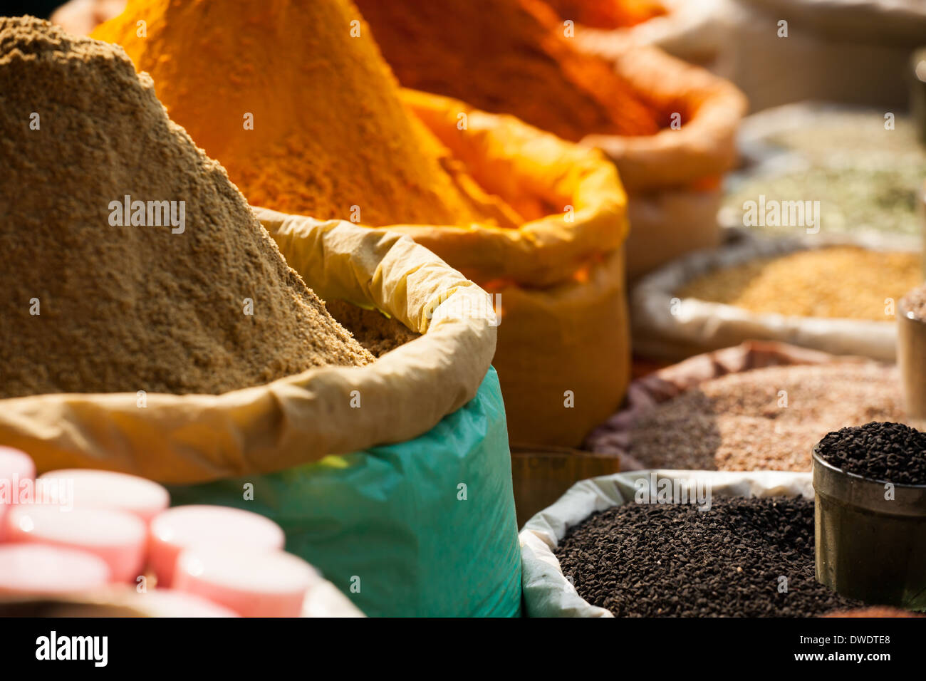 Traditional spices market in India Stock Photo - Alamy