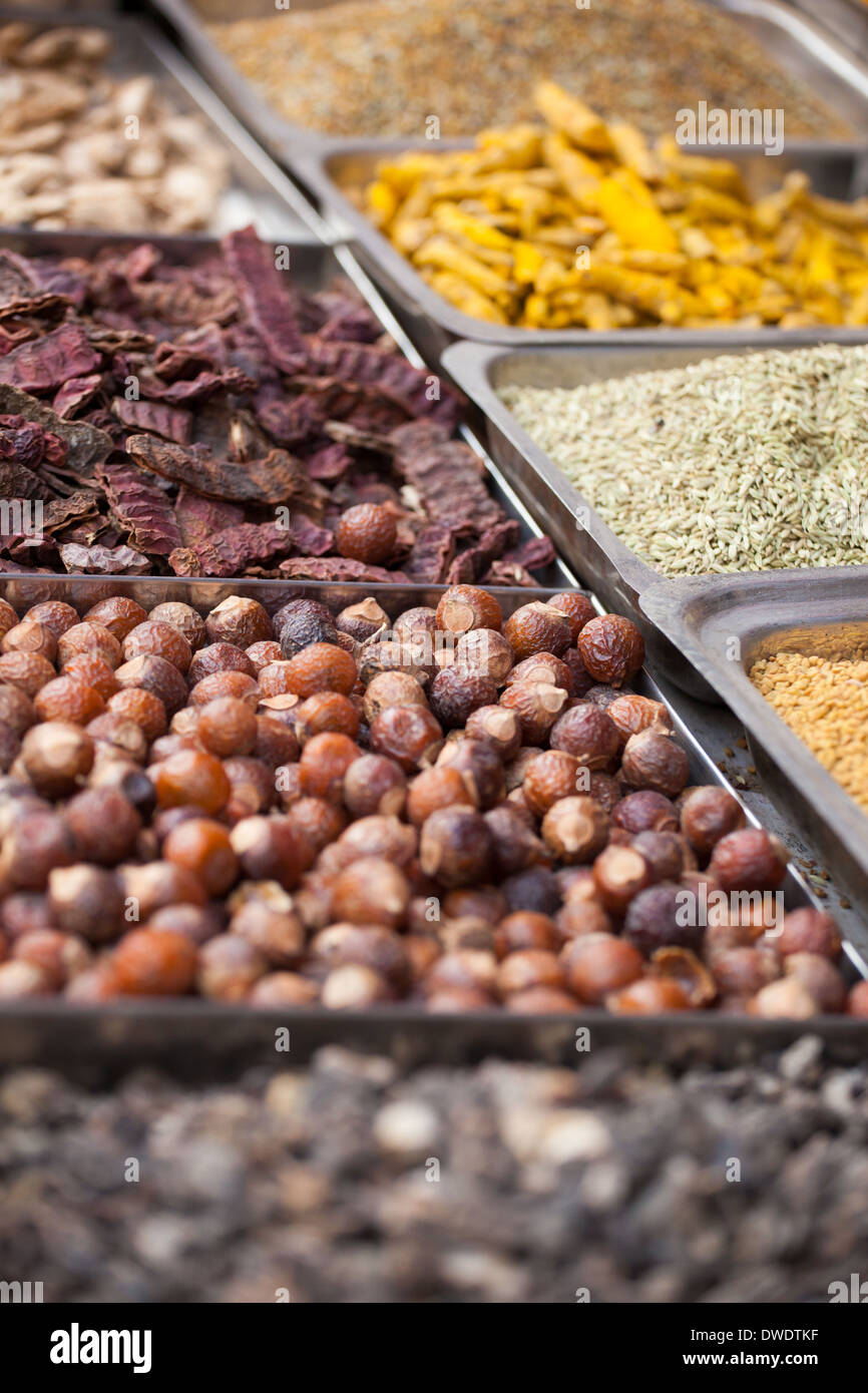 Indian colored spices at local market in Goa, India Stock Photo - Alamy