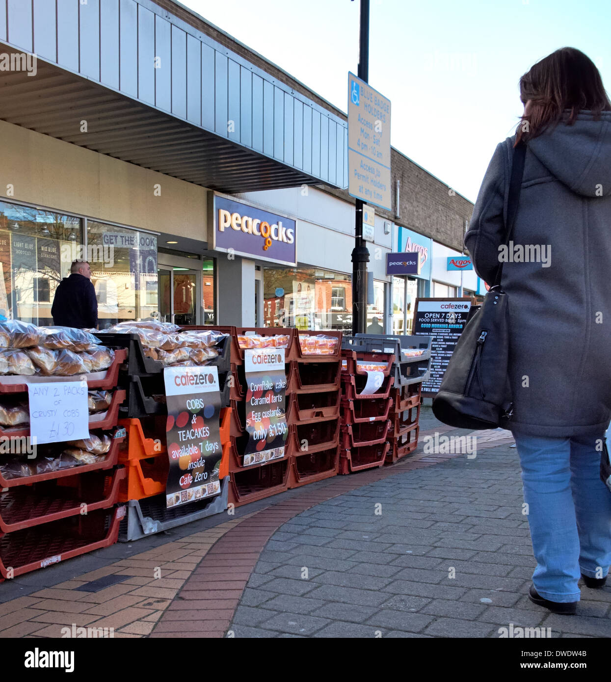 Bread being sold outdoors on a uk High street Stock Photo - Alamy