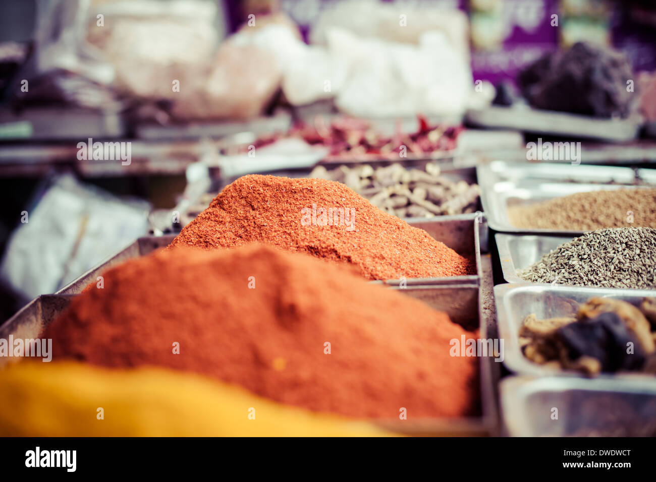 Indian colored spices at local market in Goa, India Stock Photo - Alamy