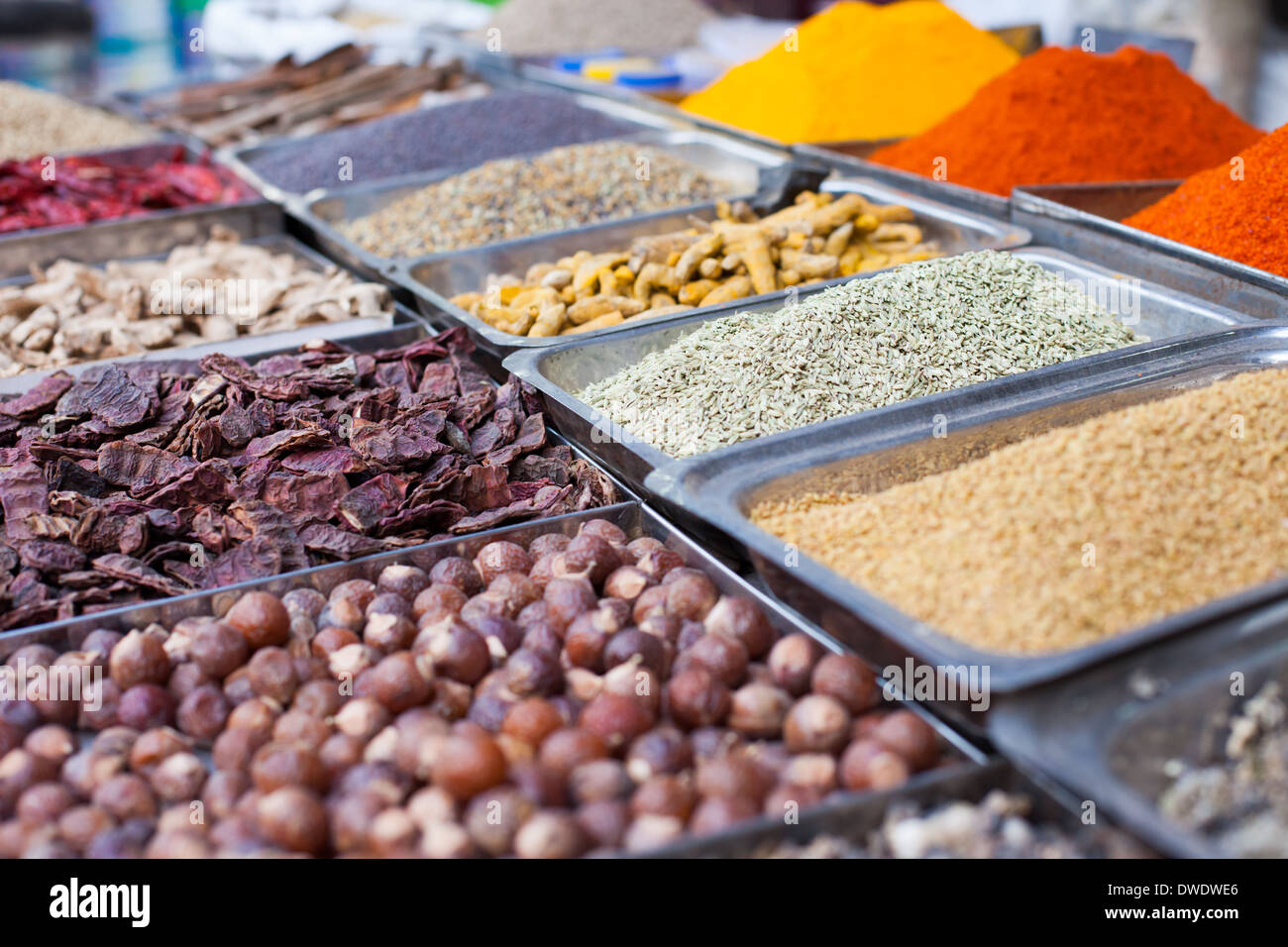 Indian colored spices at local market in Goa, India Stock Photo - Alamy