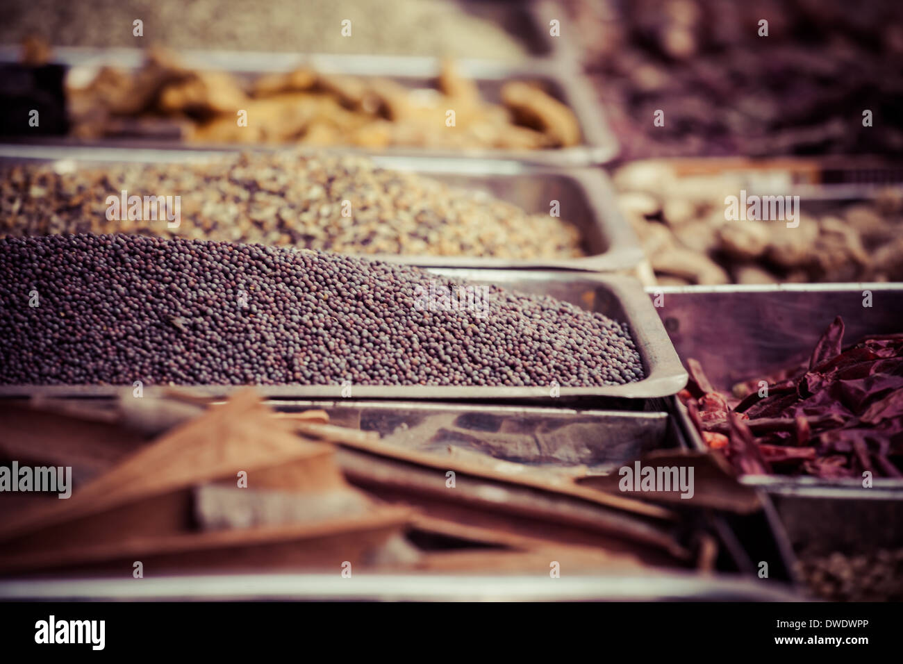 Indian colored spices at local market in Goa, India Stock Photo - Alamy