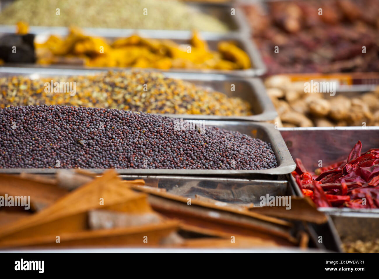 Indian colored spices at local market in Goa, India Stock Photo - Alamy