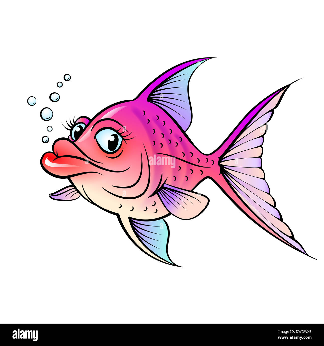 Cartoon fish. Illustration for design on white background Stock Photo ...