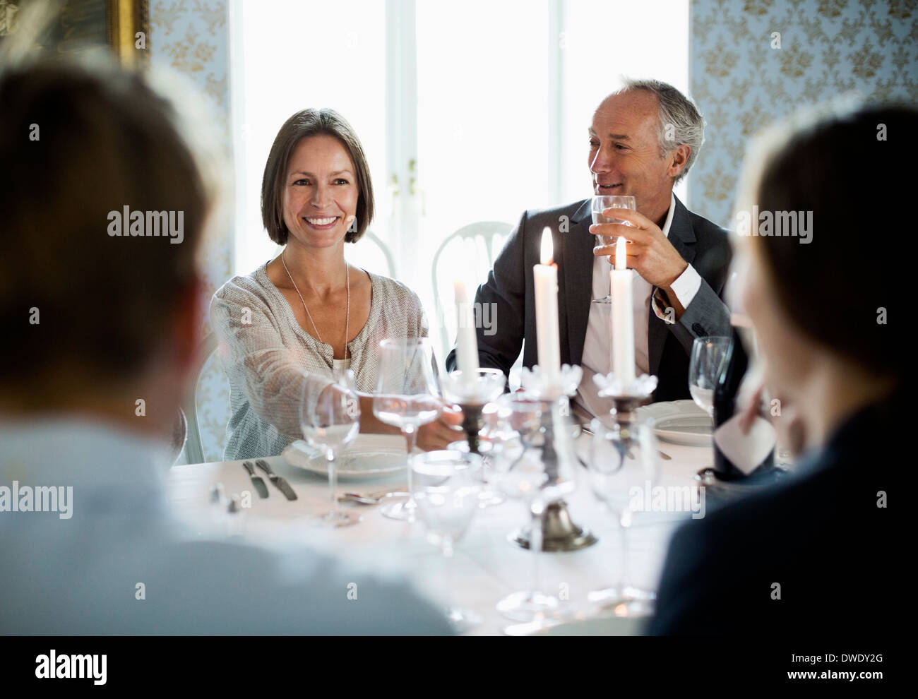 Business team dining in restaurant Stock Photo - Alamy
