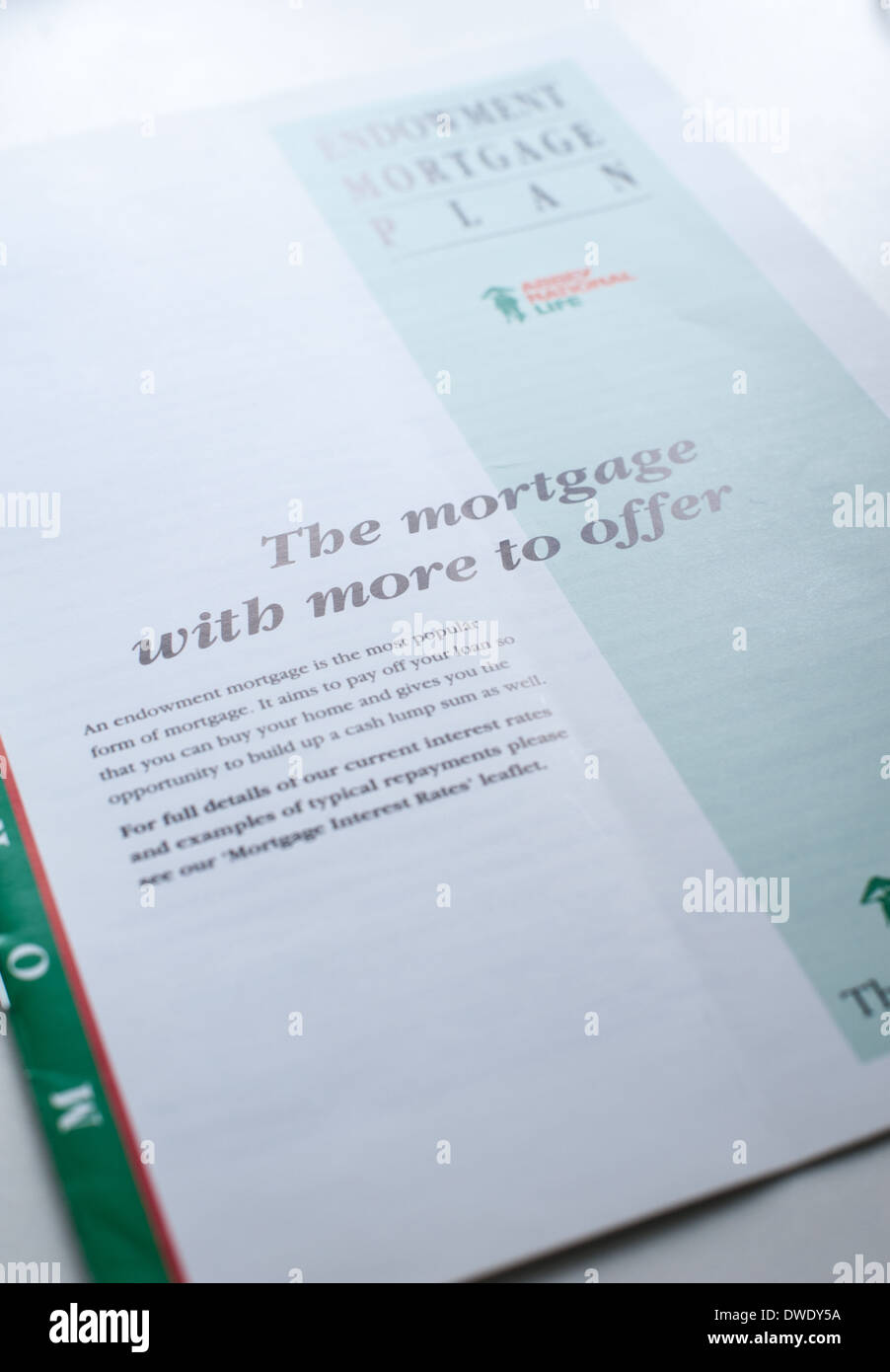 A 1990s Abbey National endowment mortgage sales brochure promising a ...