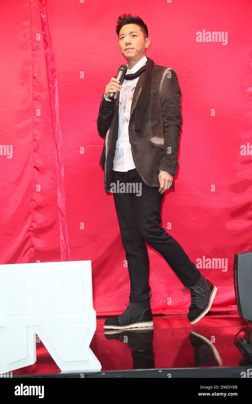 Taipei, China. 5th Mar, 2014. Singer William promotes his new album and ...