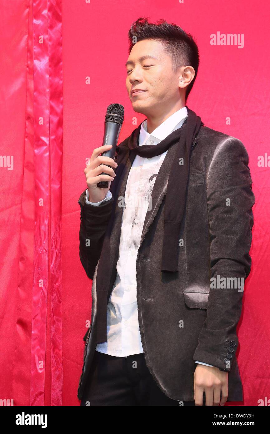 Taipei, China. 5th Mar, 2014. Singer William promotes his new album and ...