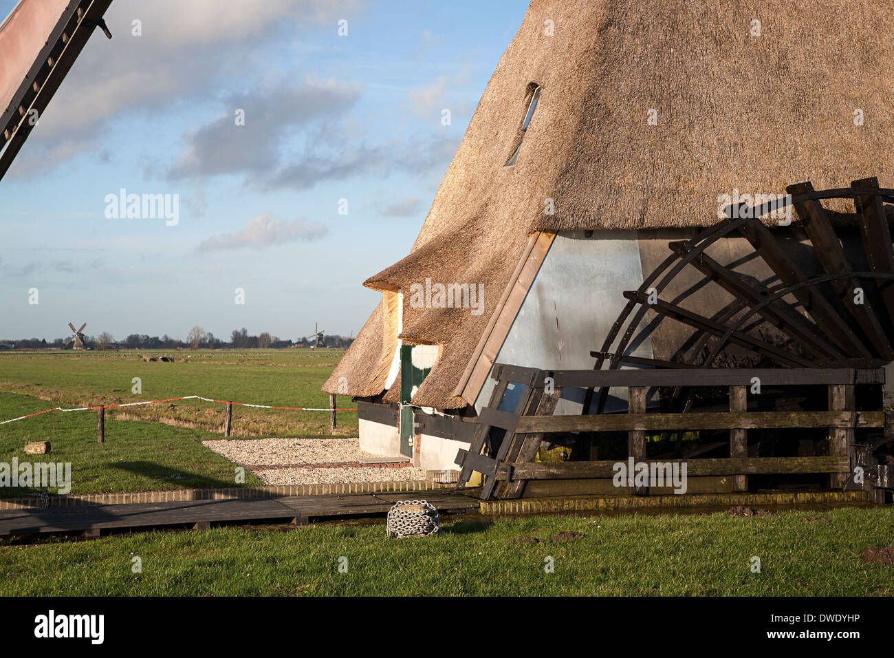Detail of Dutch windmill "Broekmolen", Streefkerk, Alblasserwaard ...