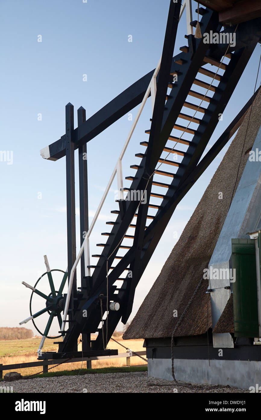 Detail of Dutch windmill "Broekmolen", Streefkerk, Alblasserwaard ...