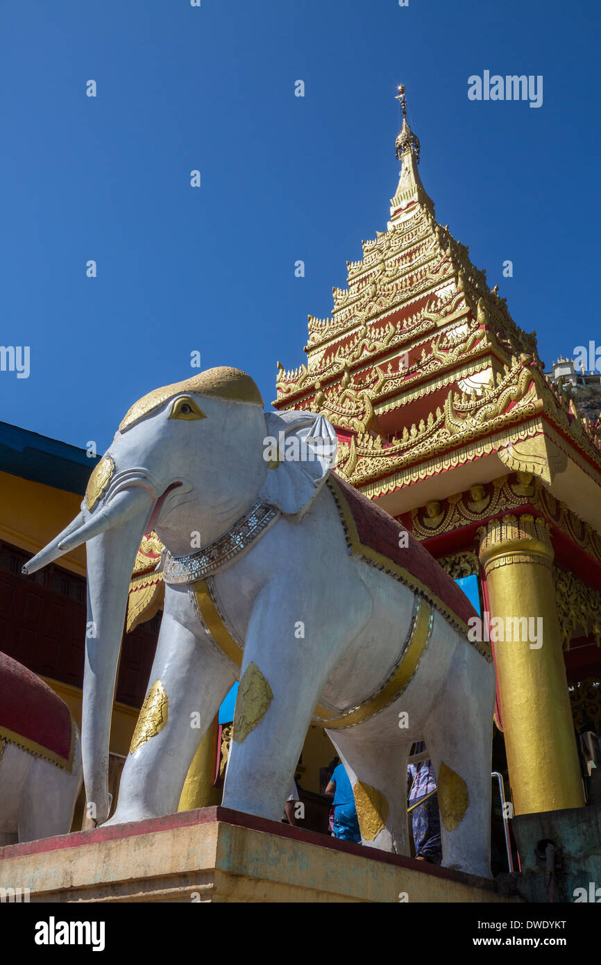 Entrance to Mount Popa, located in central Burma (Myanmar Stock Photo ...