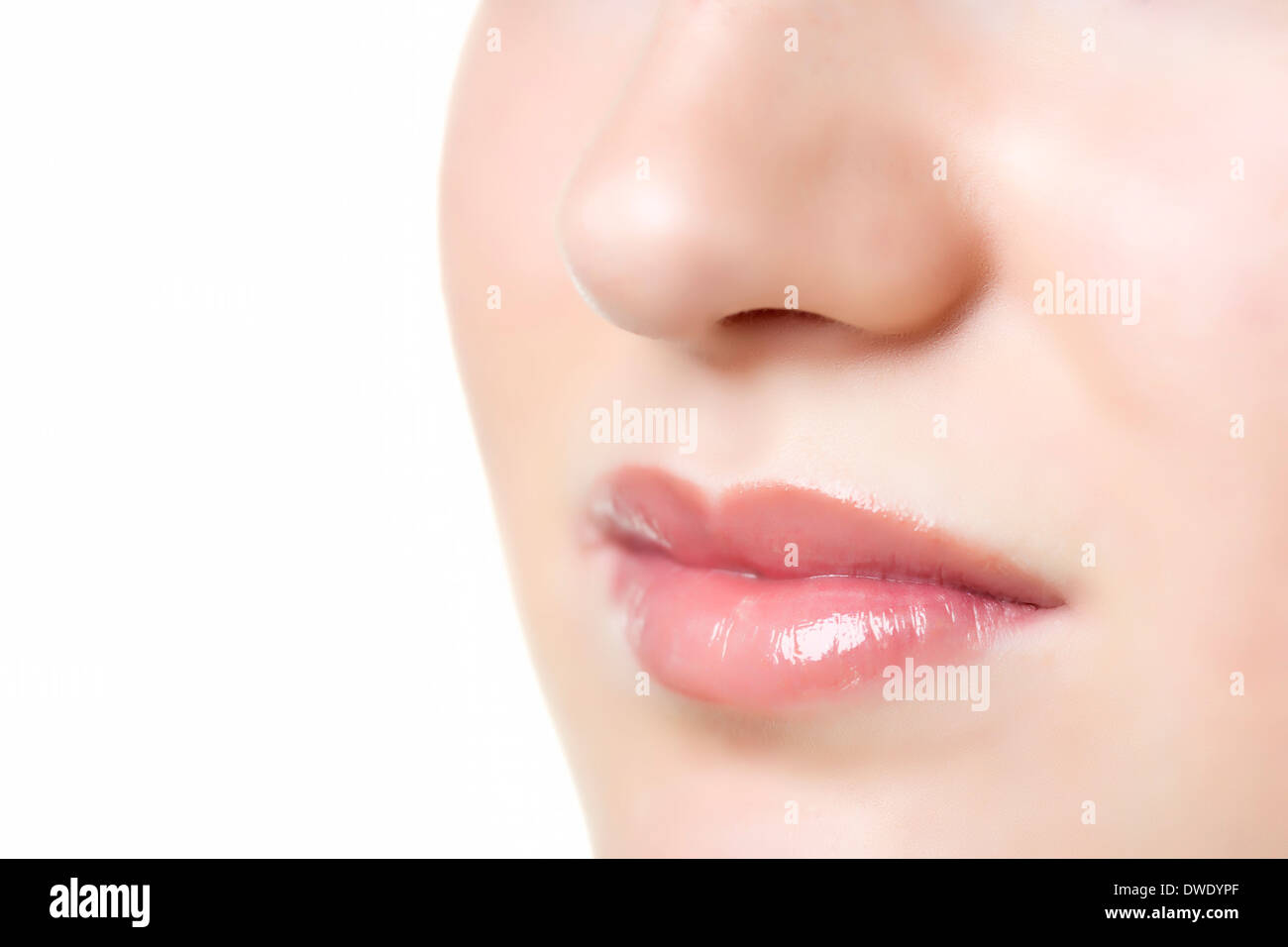 Closeup face woman mouth nose hi-res stock photography and images - Alamy