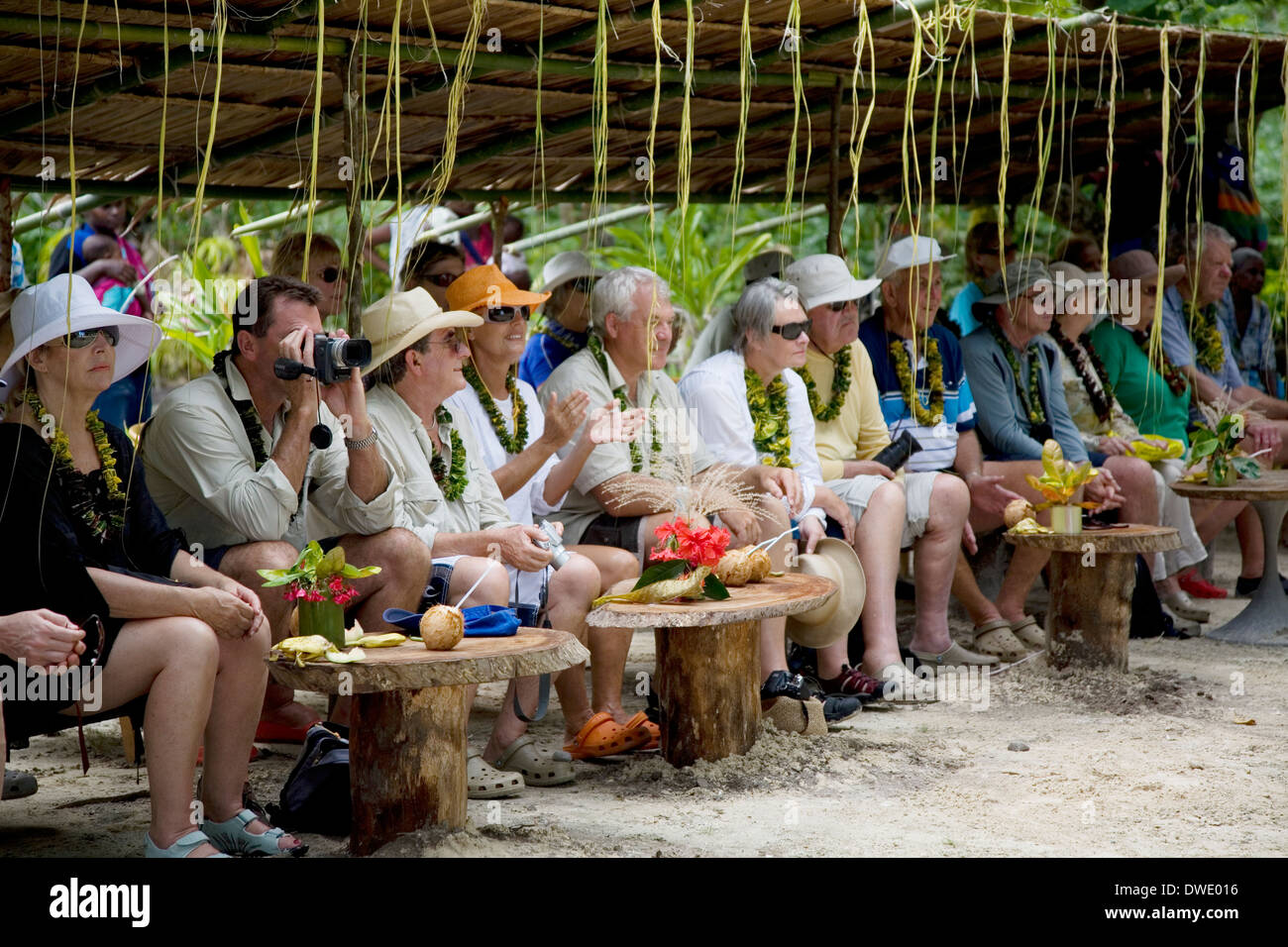 Passengers from the Australian expedition vessel Orion gather for a ...