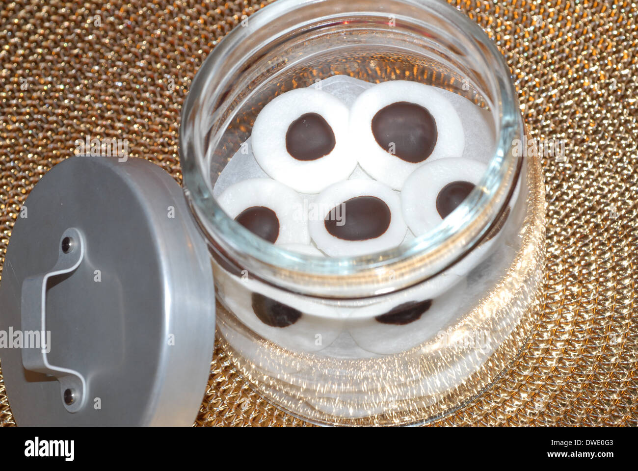 Traditional mint candy in glass jar Stock Photo - Alamy