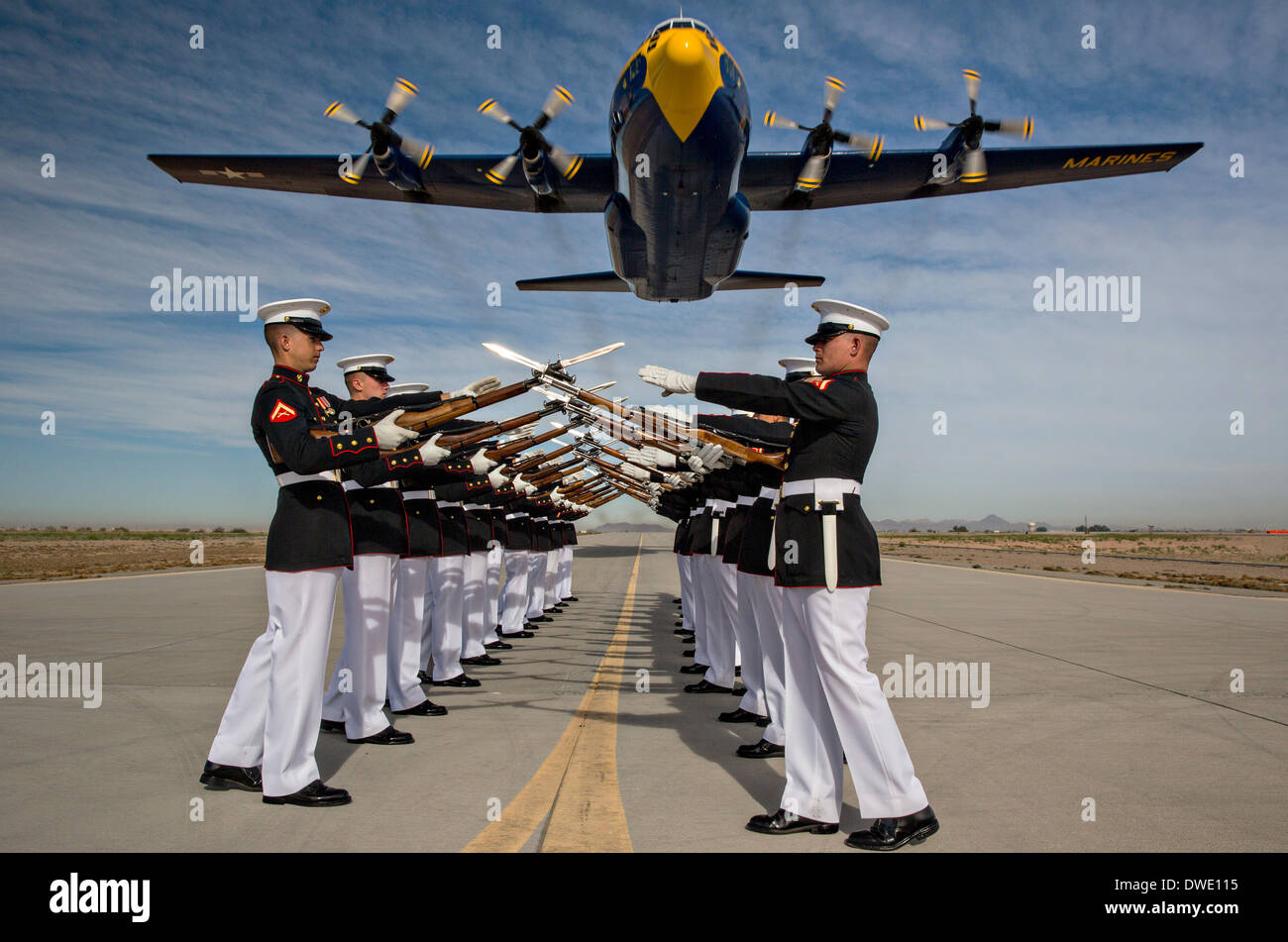 The US Marine Corps Blue Angels C-130 Hercules aircraft, affectionately ...