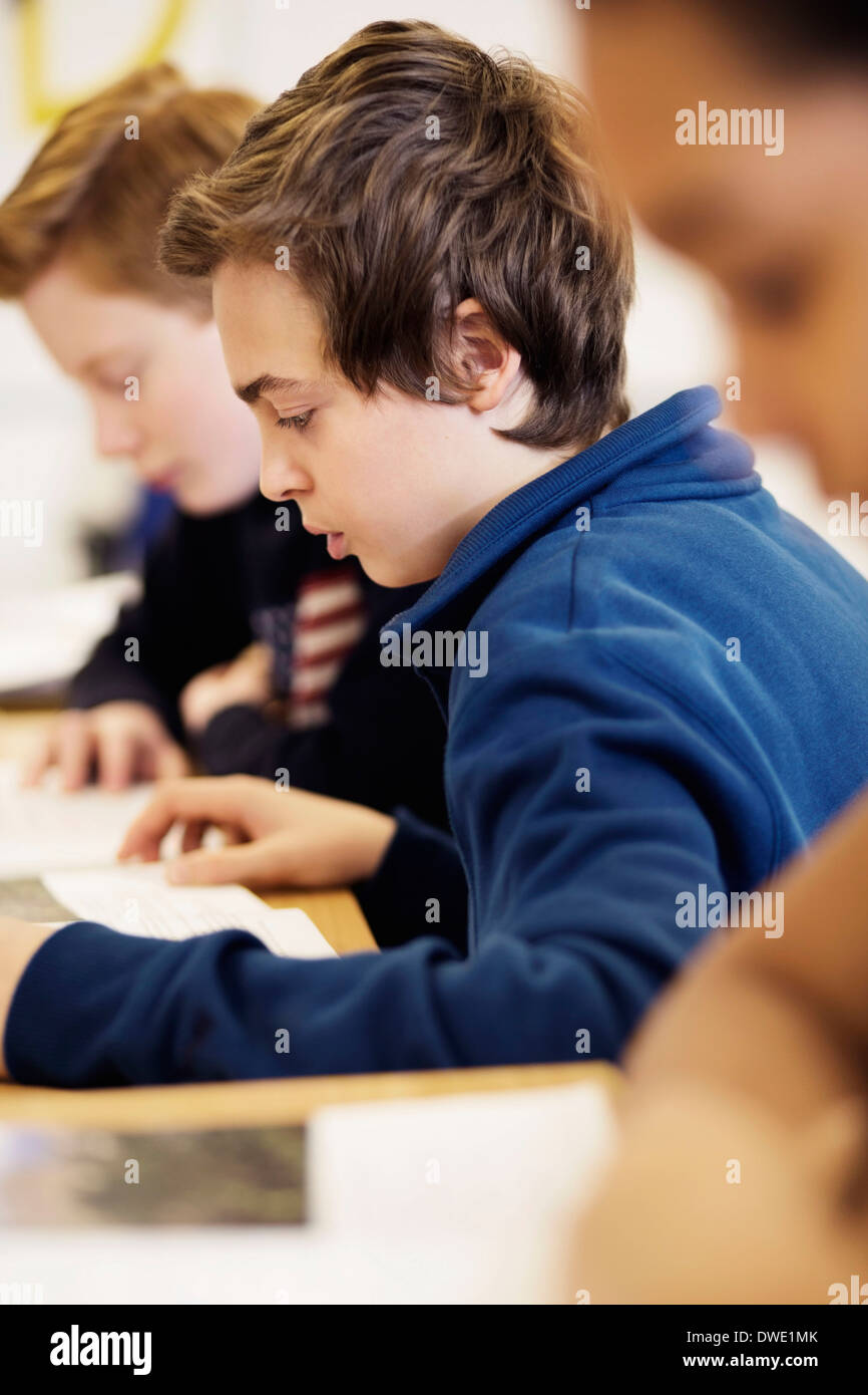High school students studying in classroom Stock Photo - Alamy