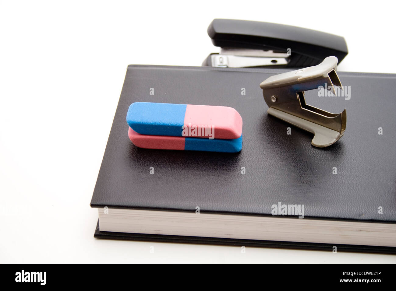Rubber with notebook Stock Photo - Alamy